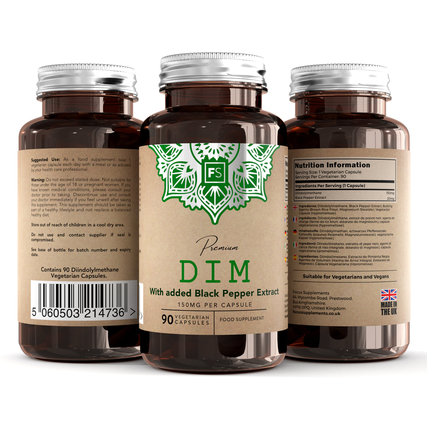 DIM (Diindolylmethane) with Black Pepper Extract – Focus Supplements